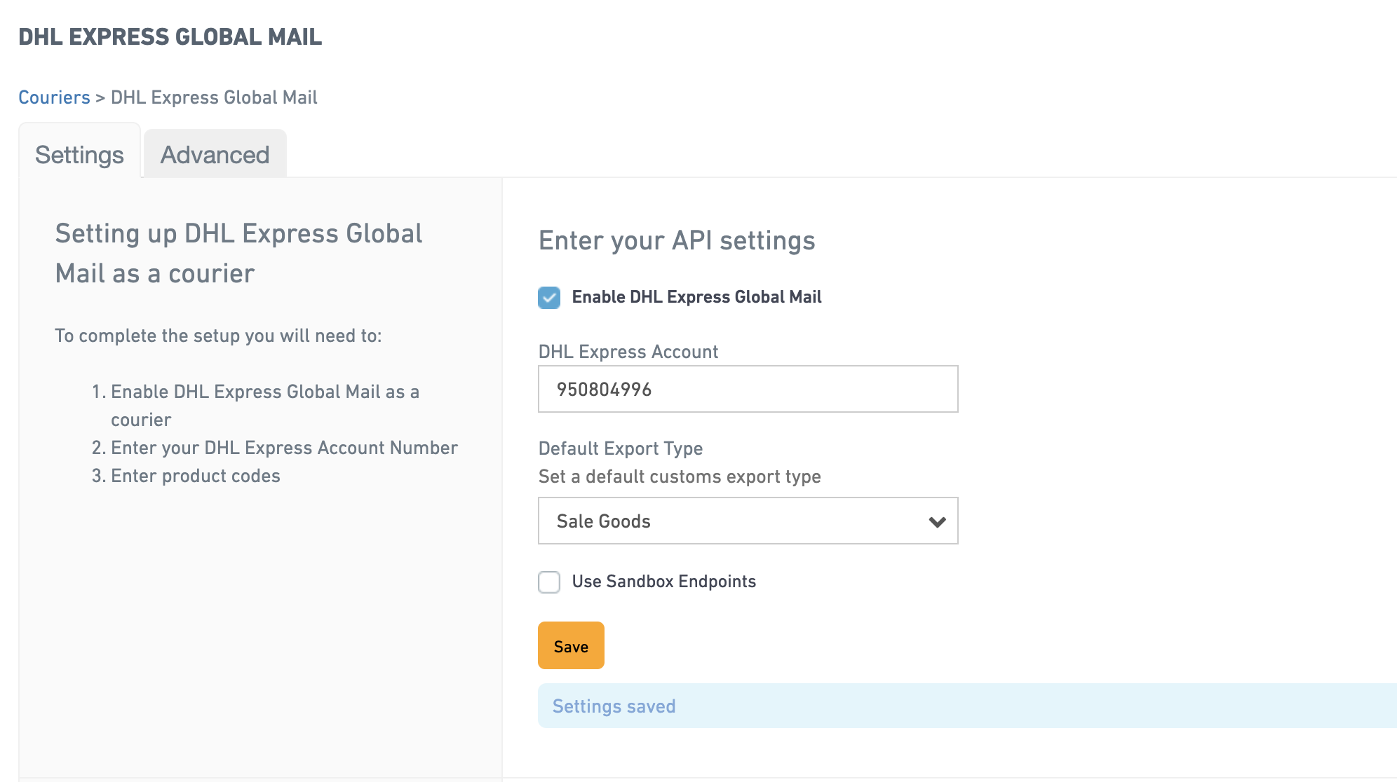 How to set up DHL Express Global Mail – Starshipit