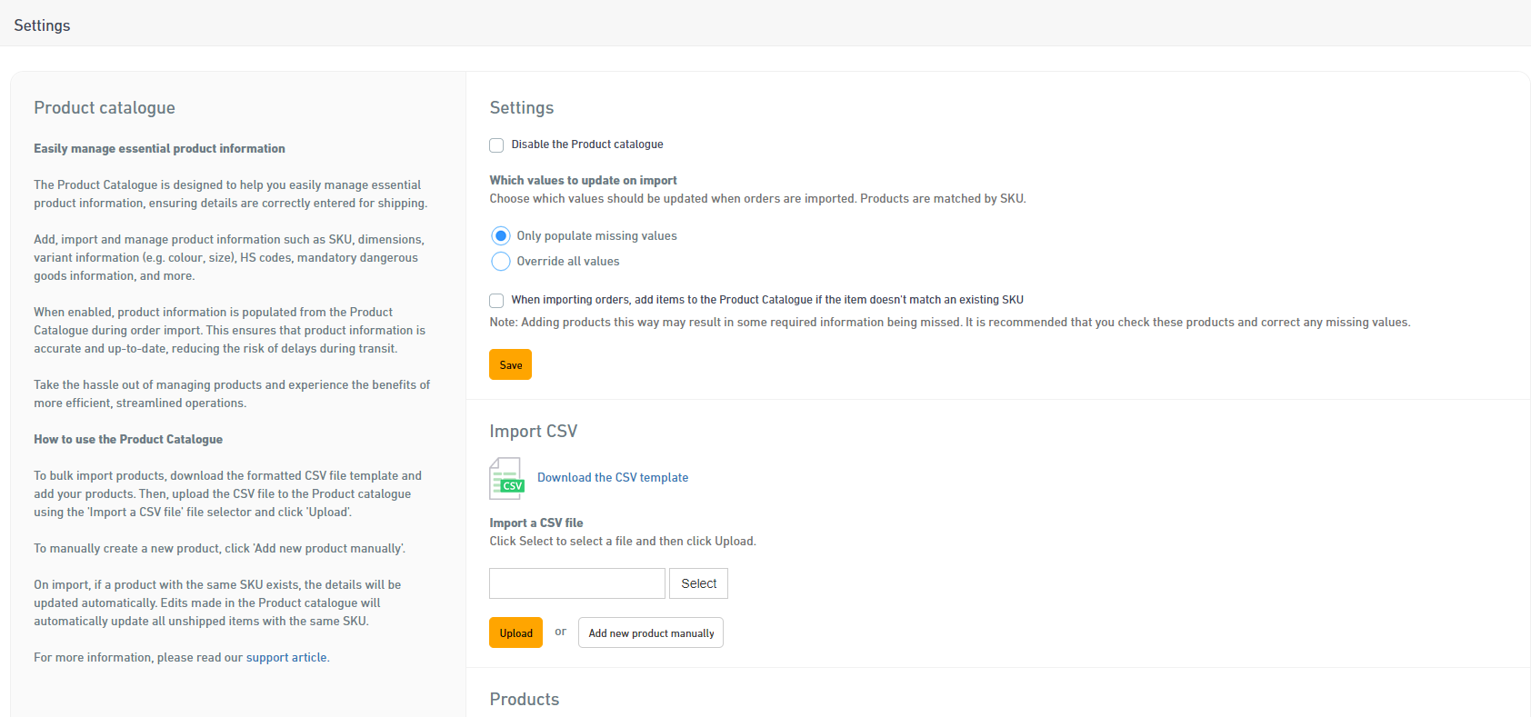 Product Catalogue – Starshipit