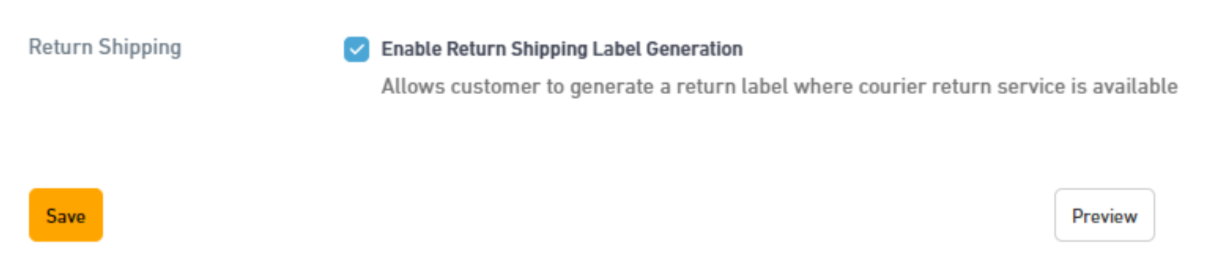 Set up self-service return label generator – Starshipit