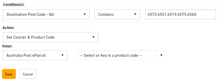 Rules based on postcode – Starshipit